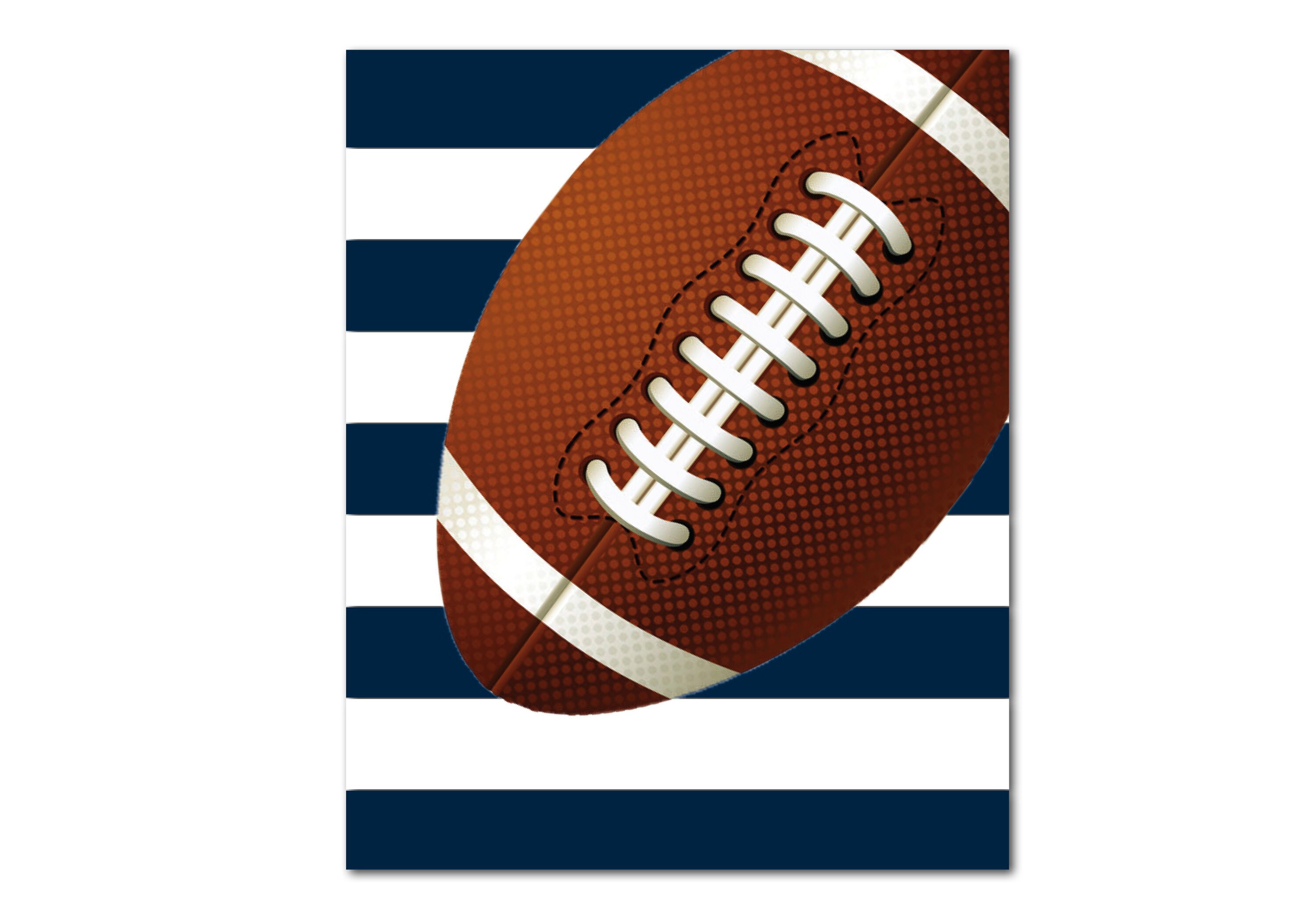 Navy Blue Sports Wall Decor, Set of 4, Football, Basketball, Soccer ...