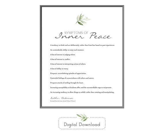 Inner Peace Simple Home Decor Signs Digital Download or | Etsy