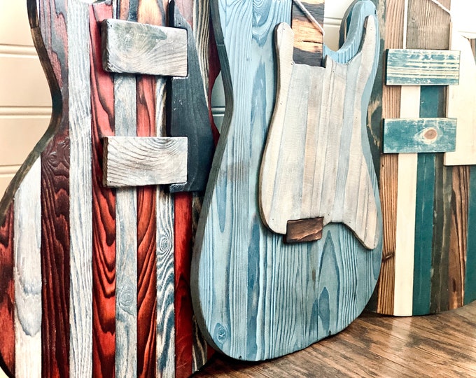 Personalized Guitar Wall Art, Wood Guitars, Handcrafted Wood, Music Art ...
