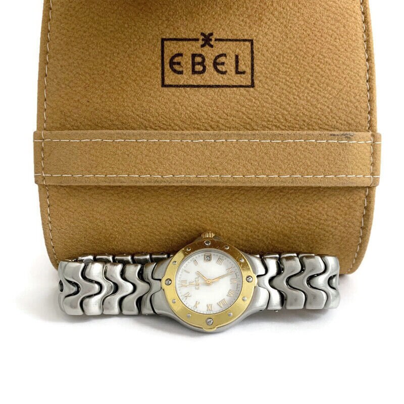 Ebel Sportwave Two-tone Stainless Steel 18K Yellow Gold Watch, White ...