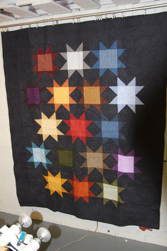 Handmade Flannel Midnight Star Quilt - Etsy