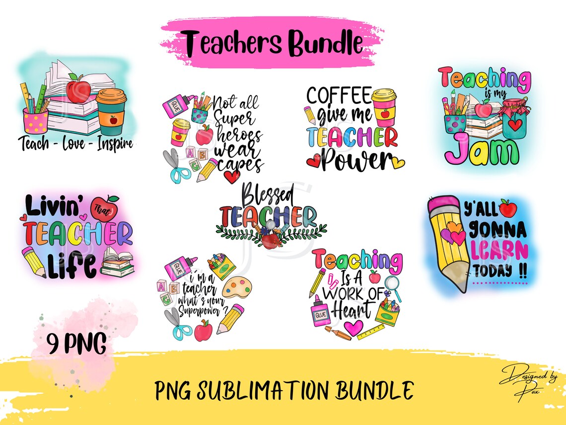 TEACHER PNG Bundle Teacher Appreciation Png School Teacher - Etsy
