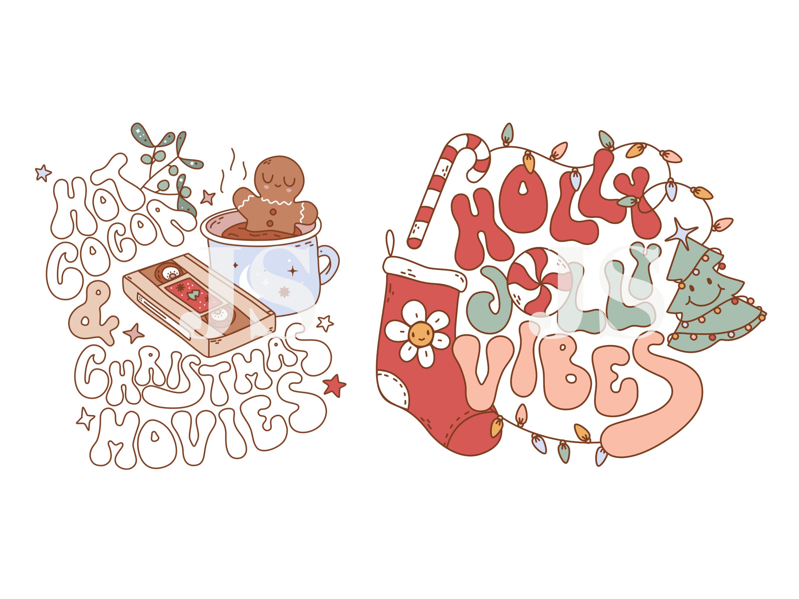 RETRO GROOVY CHRISTMAS Png, Sublimation Bundle, Digital Download, Merry ...