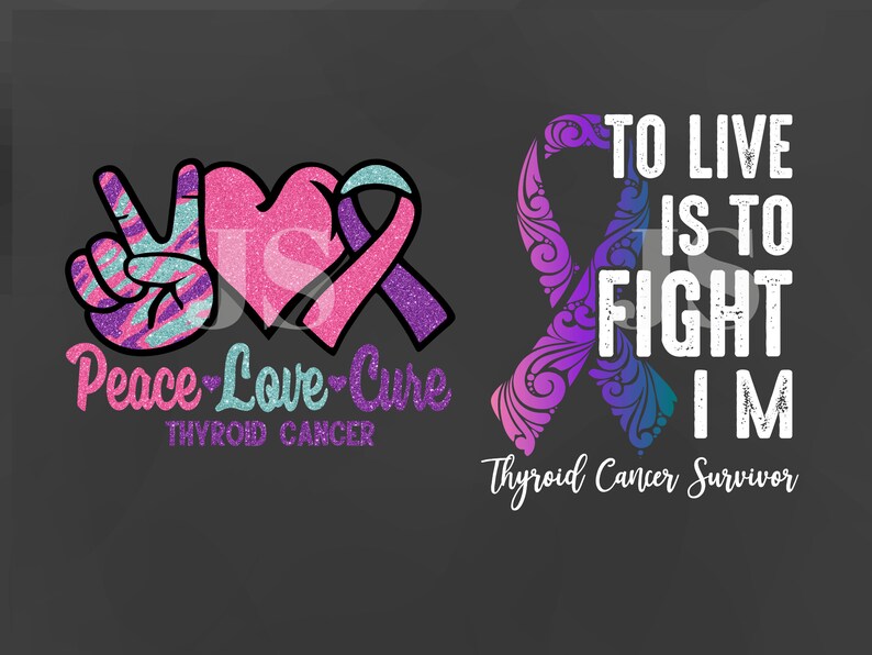 Thyroid Cancer Awareness PNG Bundle: Support Designs (digital Download ...