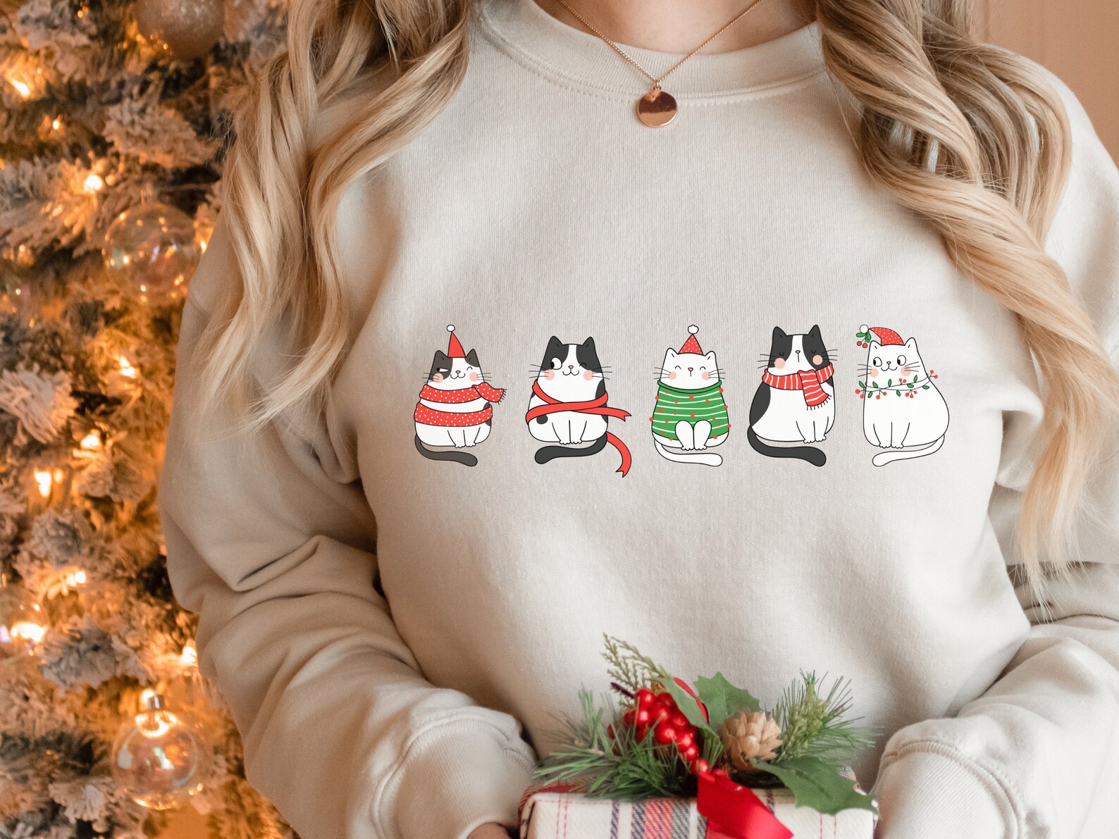 Meows Whimsical Christmas Cat PNG - Instant Download - Etsy