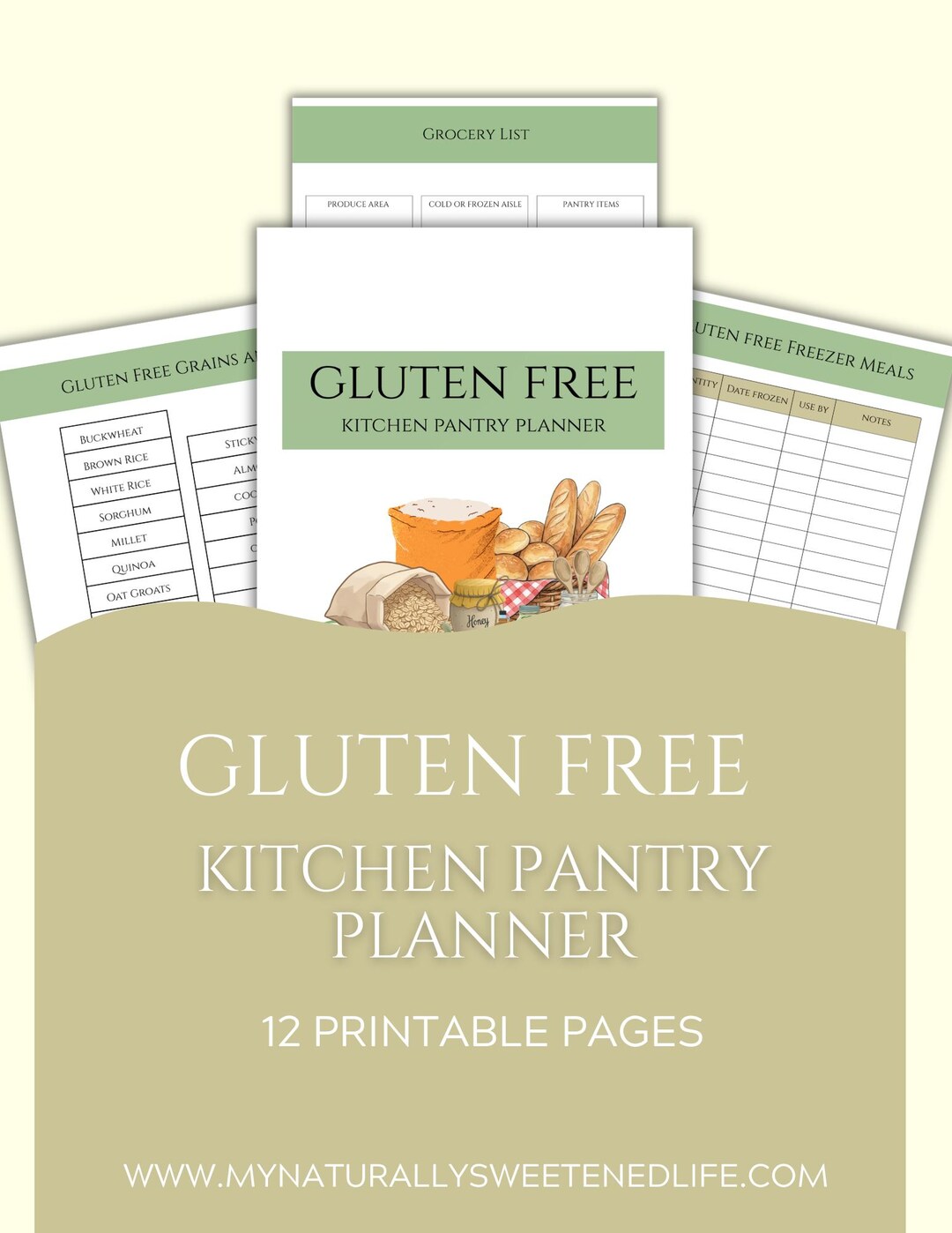 Gluten Free Kitchen Pantry Planner Printable PDF, Inventory Tracker ...