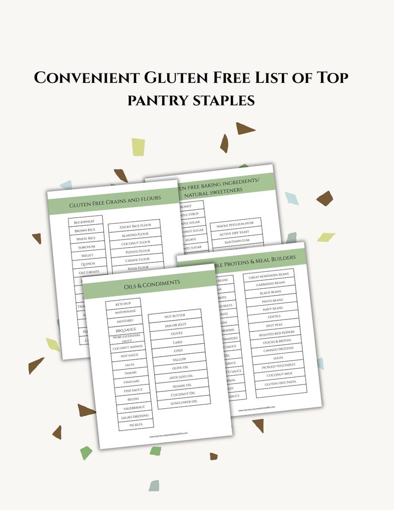 Gluten Free Kitchen Pantry Planner Printable PDF, Inventory Tracker ...