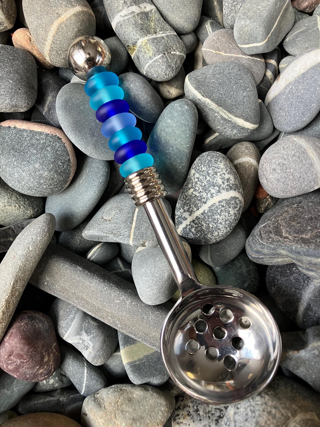 Sea Glass Tea Bag / Salsa Spoon - Etsy