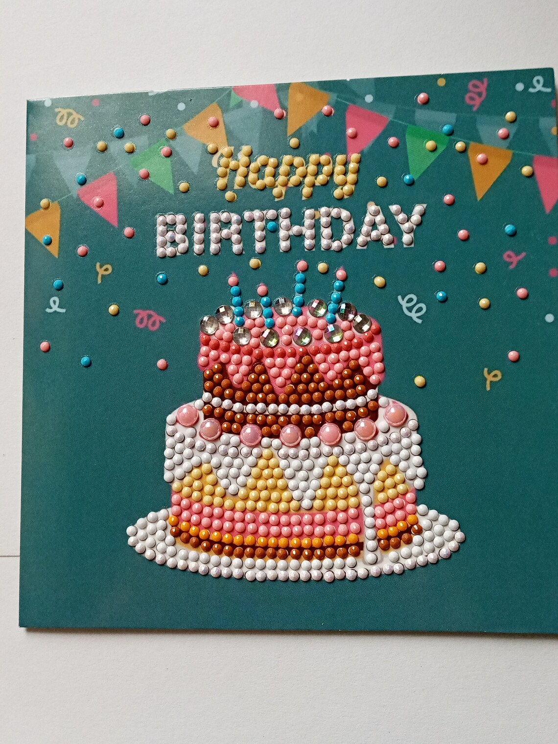 Finished diamond painting card happy birthday | Etsy