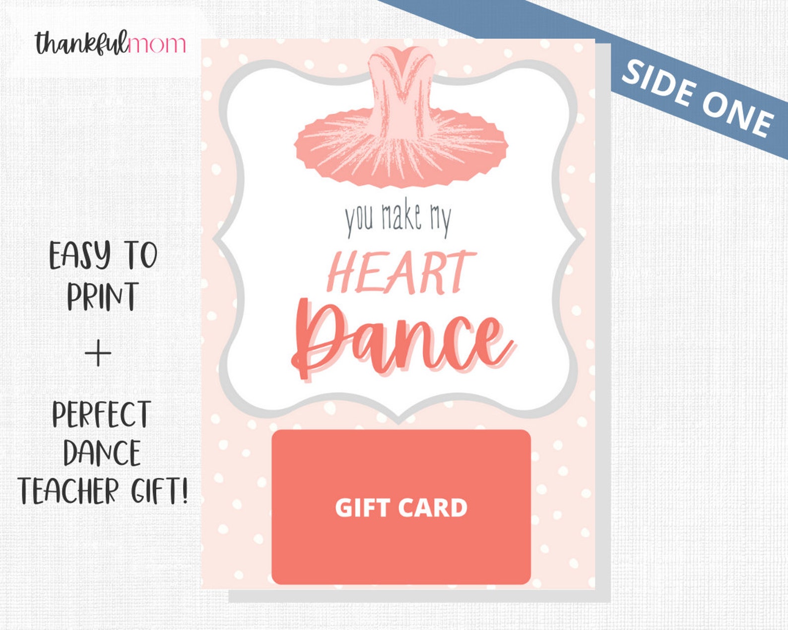 PRINTABLE Dance Teacher Gift Card Holder Dance Gift Dance - Etsy España