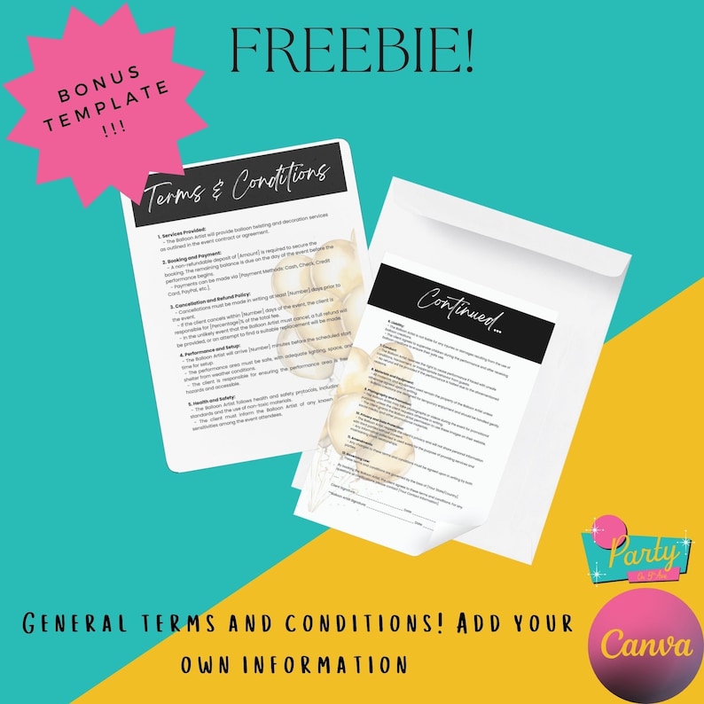 Editable Balloon Artist Templates | Canva | Invoice, Price List, Scan ...