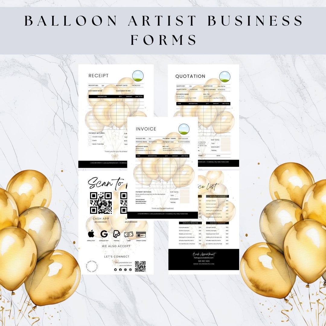 Editable Balloon Artist Templates | Canva | Invoice, Price List, Scan ...