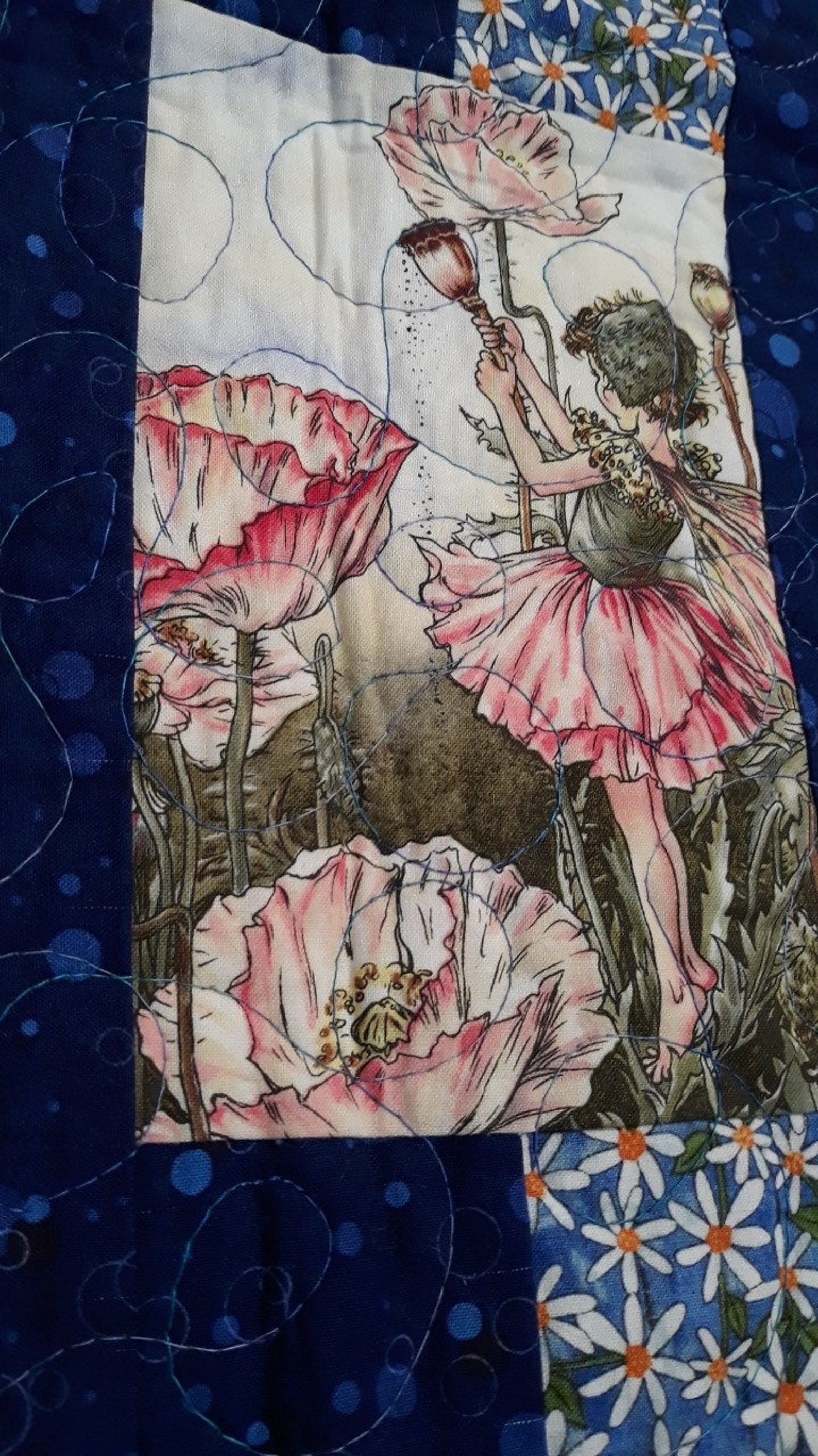 Fairy Quilt With Florals Handmade Quilt Fairy Squares Lap - Etsy