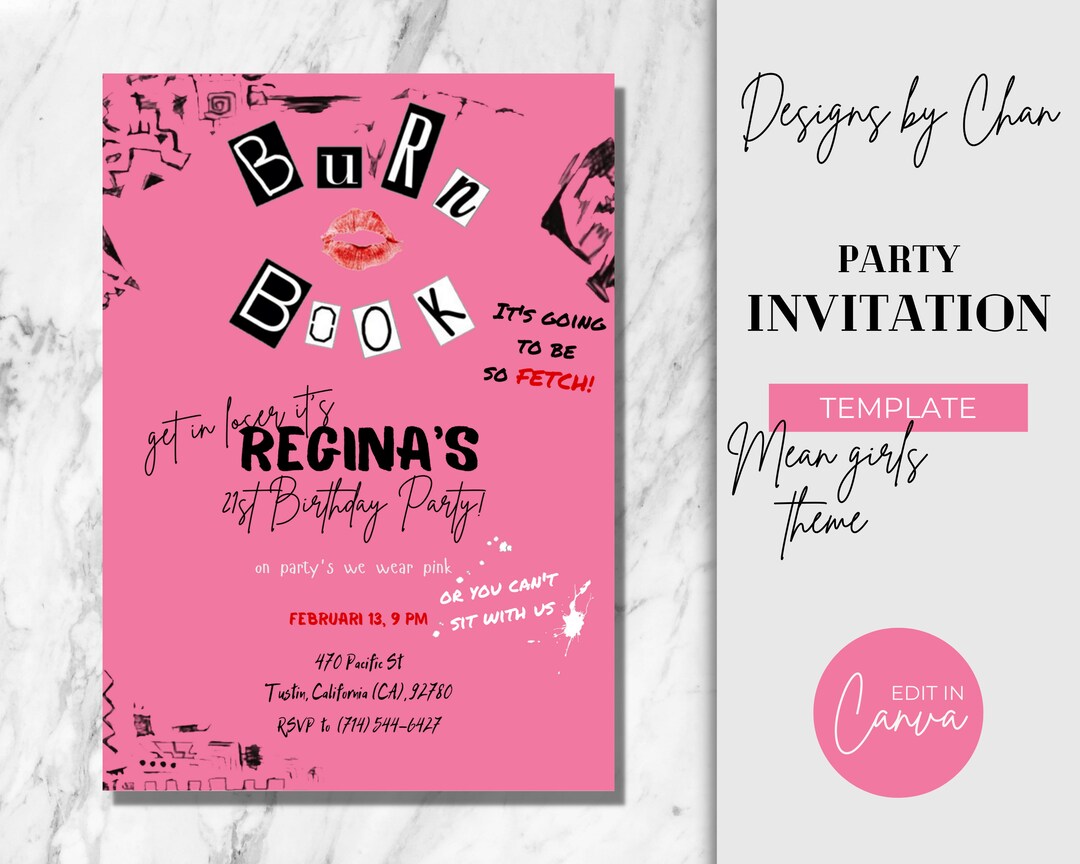 Editable Mean Girls Party Invitation Template Digital and - Etsy UK
