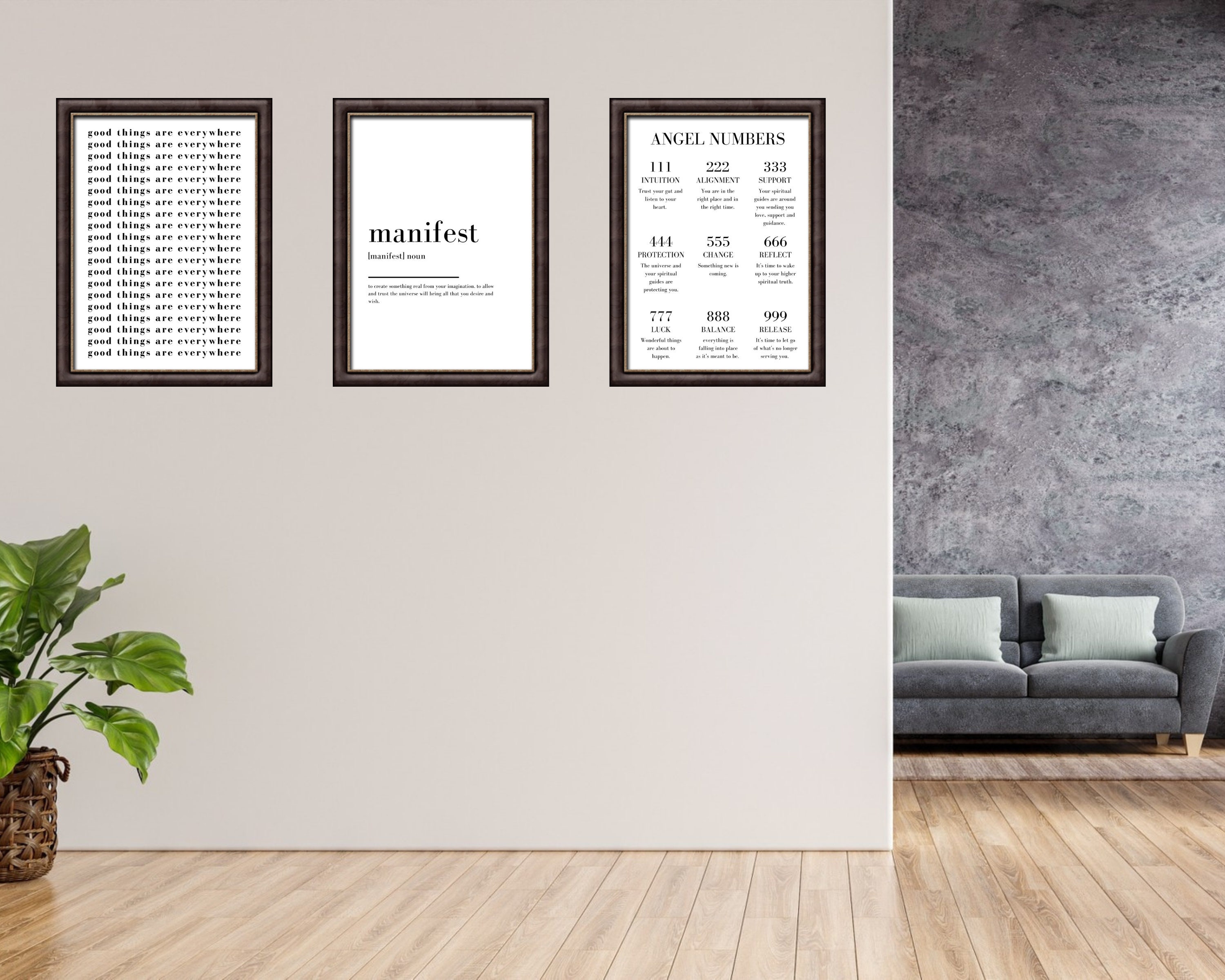 Manifest Wall Art Set of 10 PRINTABLES Retro Wall Decor Manifest Poster ...
