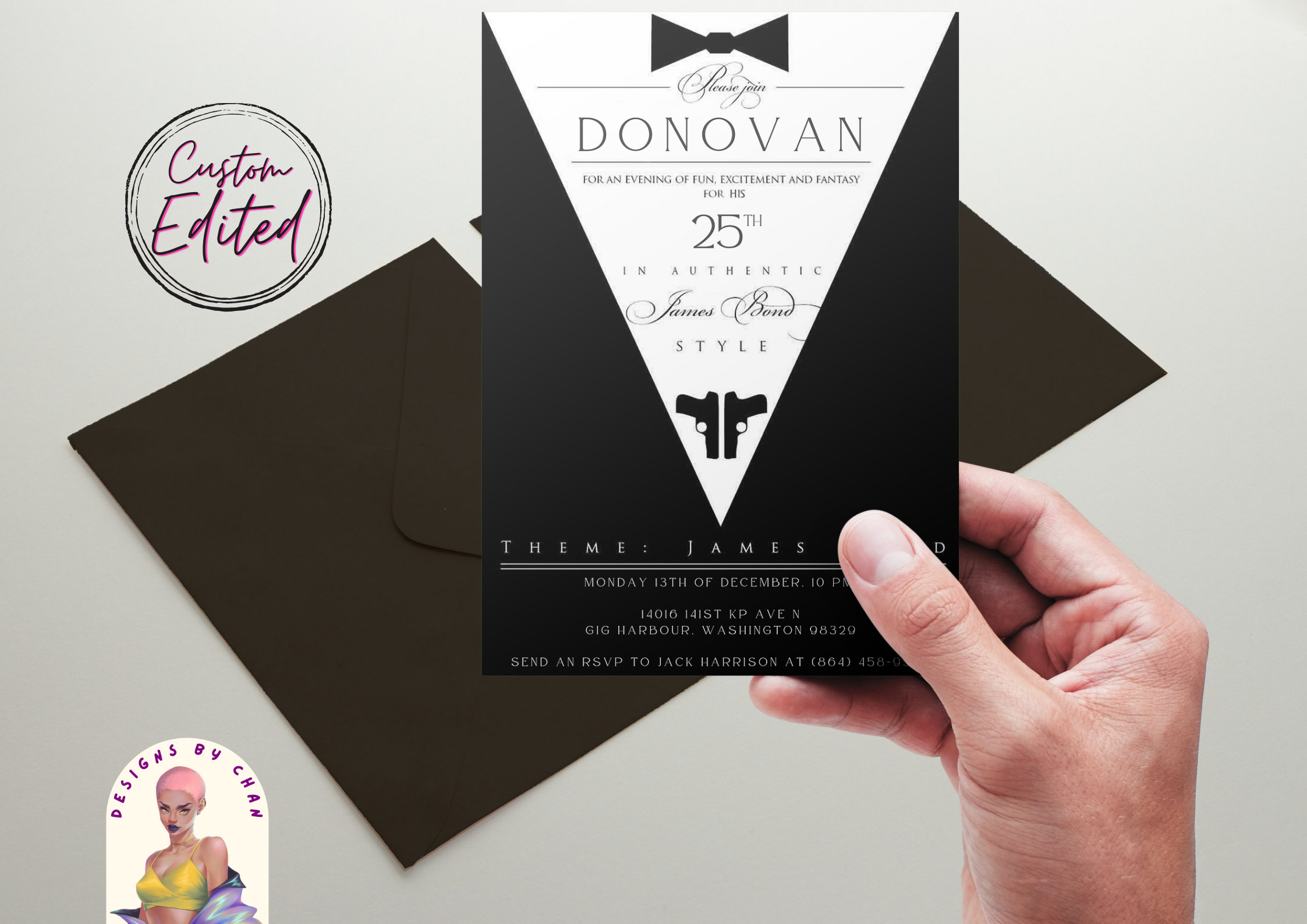 Editable James Bond 007 Party Invitation Template Digital - Etsy Australia