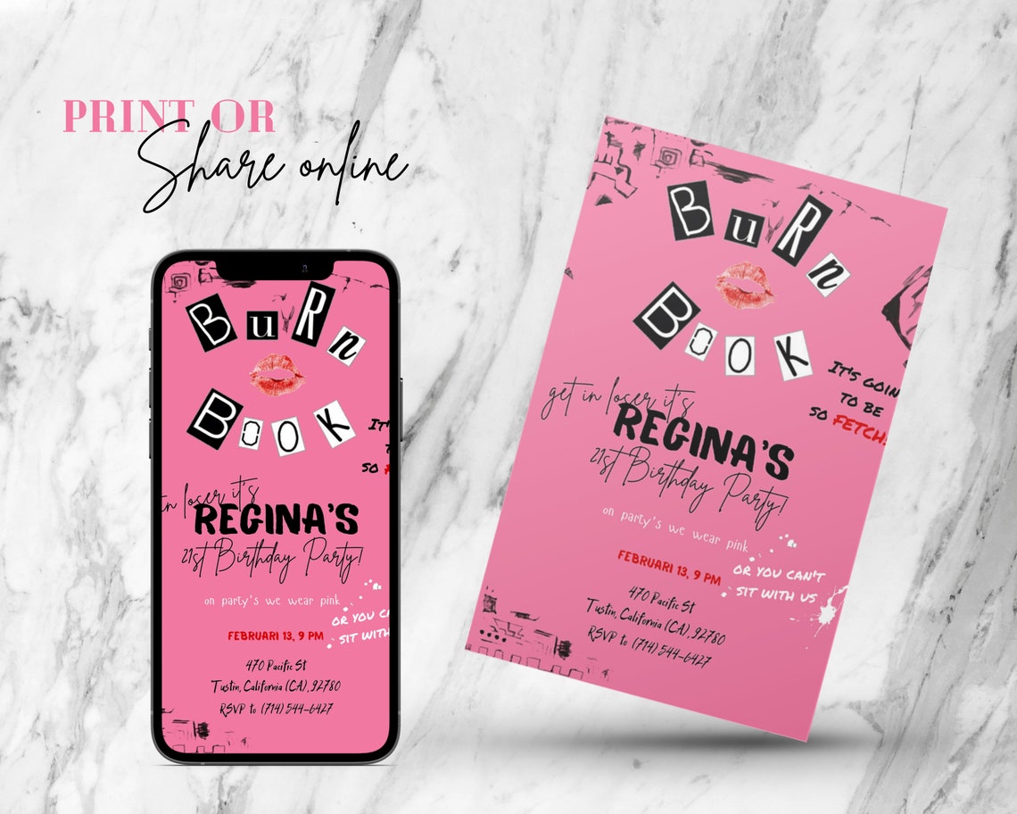 Editable Mean Girls Party Invitation Template Digital and - Etsy UK