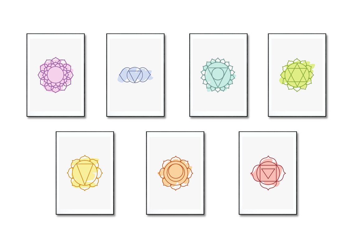 Chakra Set Meditation Wall Art Set of 21 PRINTABLES Chakra | Etsy