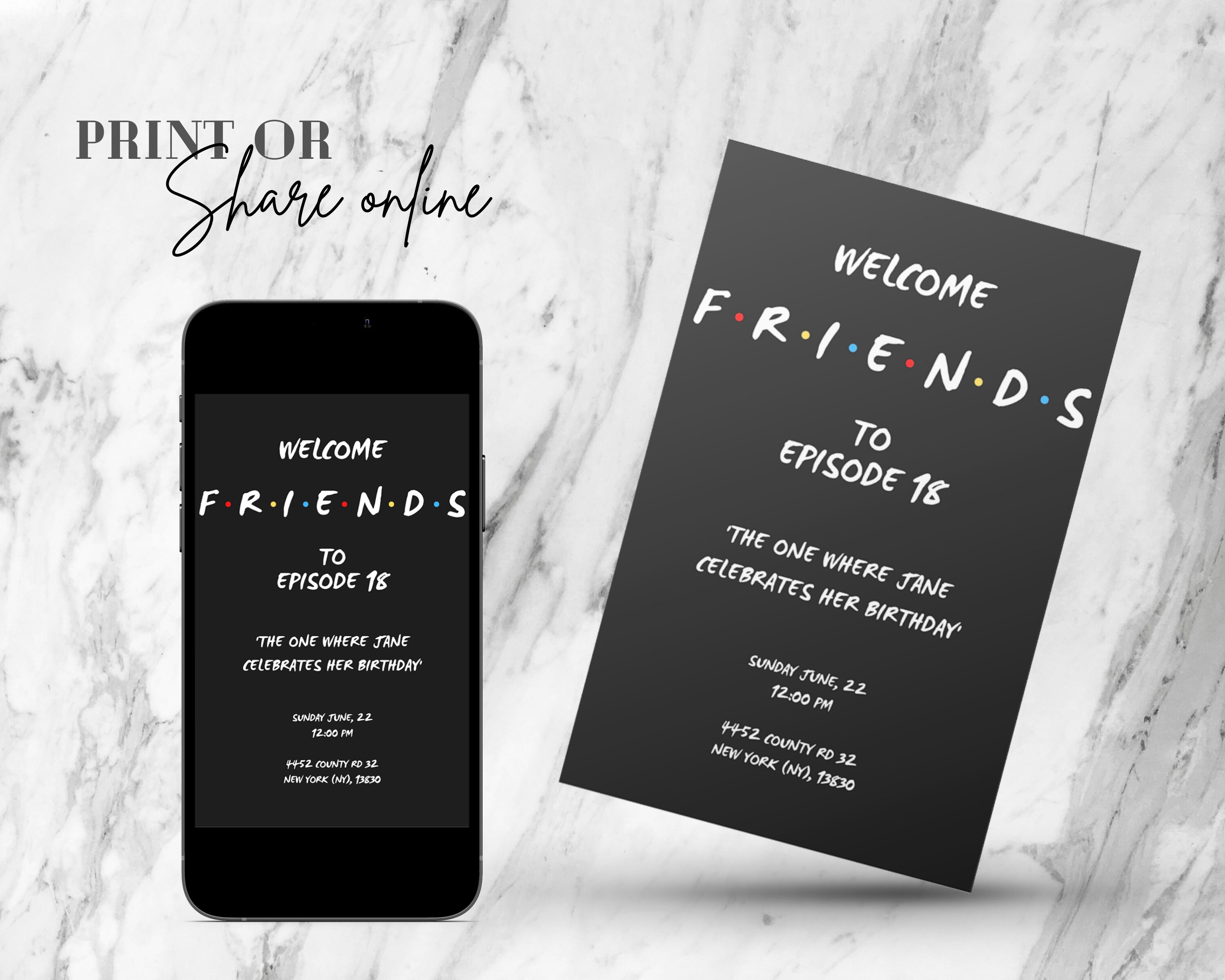 Editable FRIENDS Party Invitation Template Digital and - Etsy UK