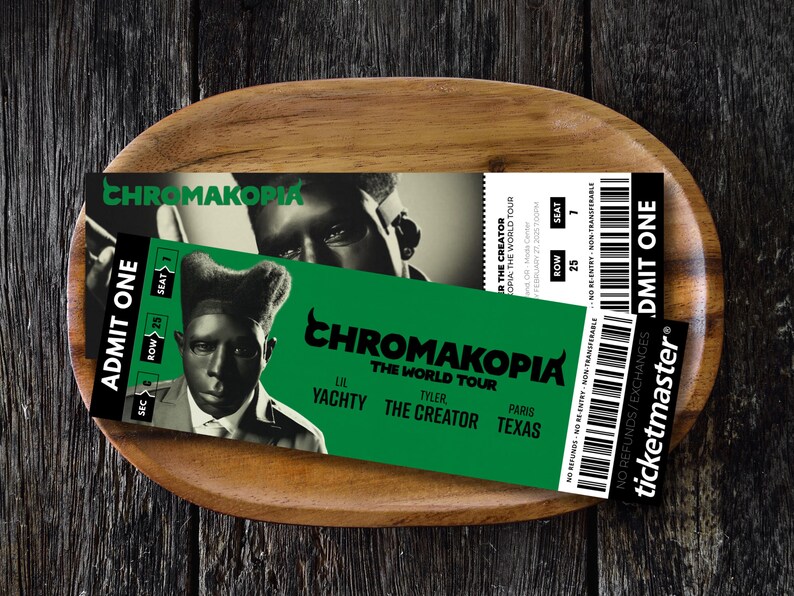 Editable Tyler the Creator Concert Tickets Digital Download and ...