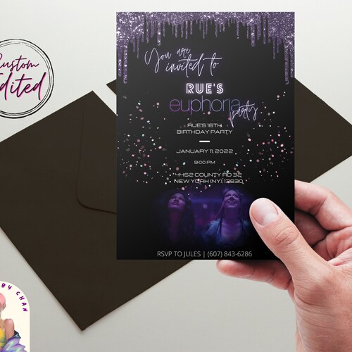 Euphoria 21 Birthday Party Invitation - Etsy