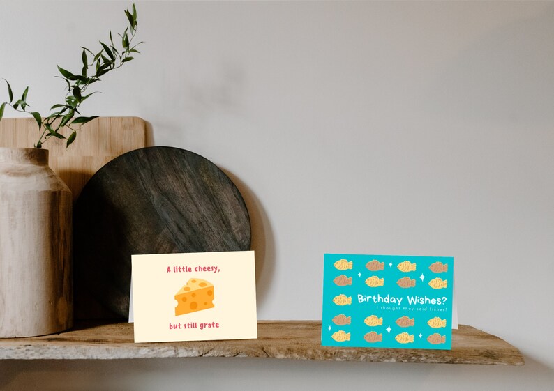 Funny Food Greeting Cards Set of 8 PRINTABLES Digital Card - Etsy