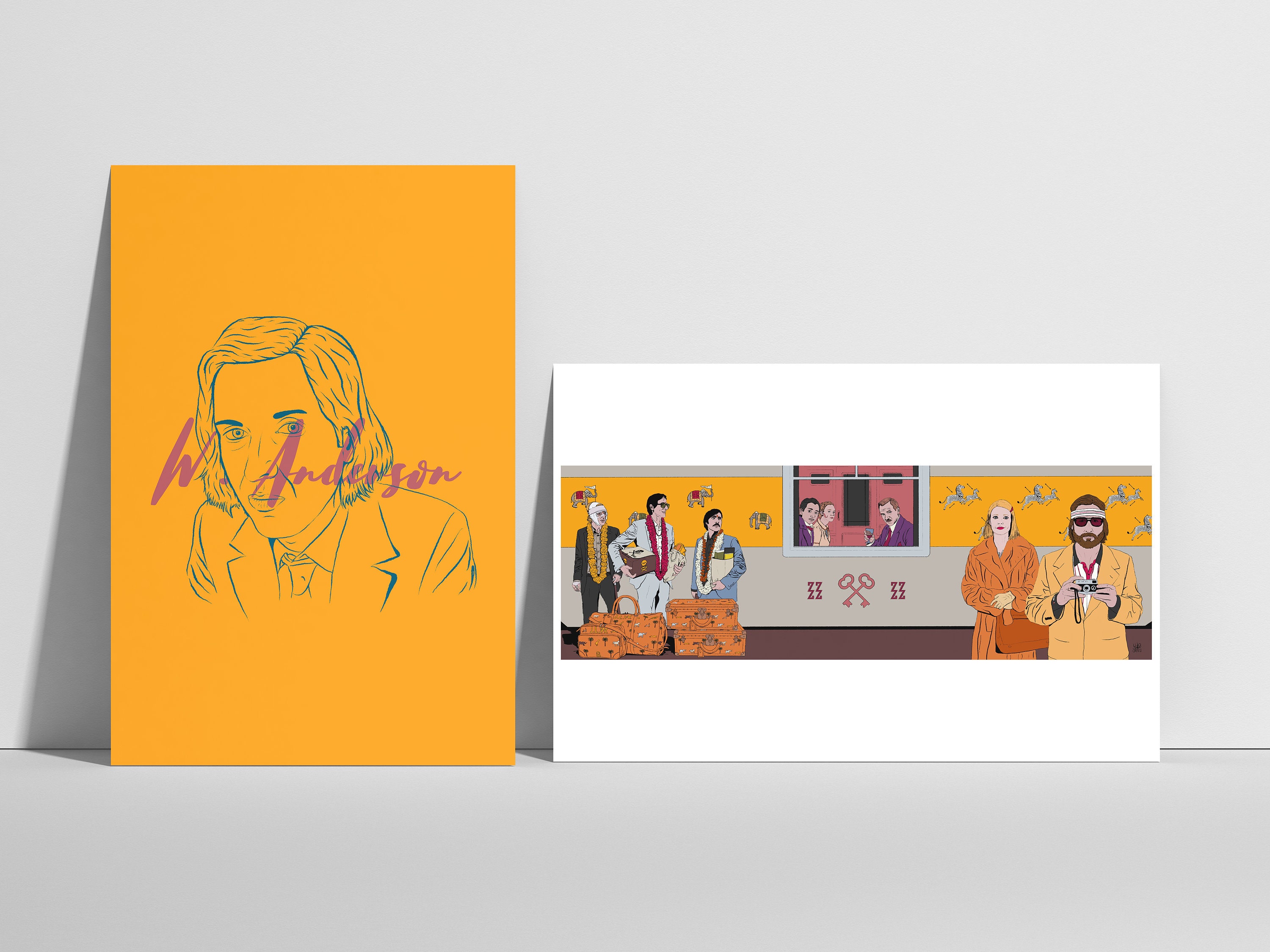 Illustration of Wes Anderson's Movies, Hight Quality Limited Edition ...