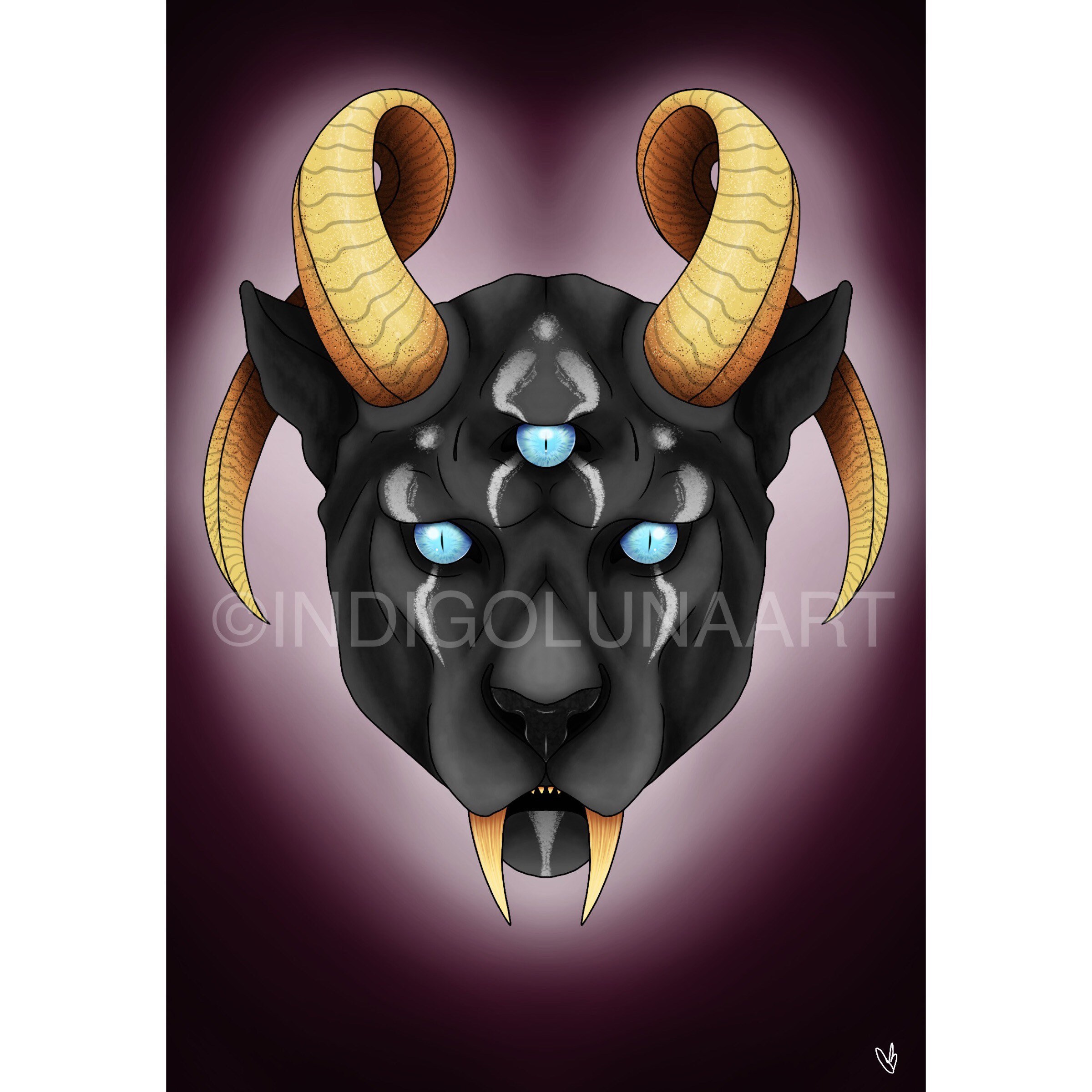 Panther Gargoyle Demon / Third Eye / Art Print / Wall Art / - Etsy Hong ...