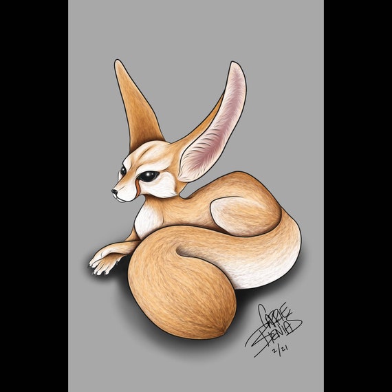 Fennec Fox / art print / Wall art / original art / cute | Etsy