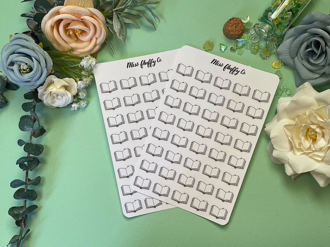Open Book Sticker Sheet - Etsy