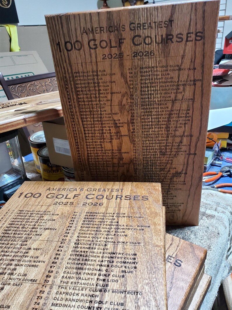 Personalized Top 100 US Golf Courses Oak Plaque, Push Pin Travel Map - Etsy