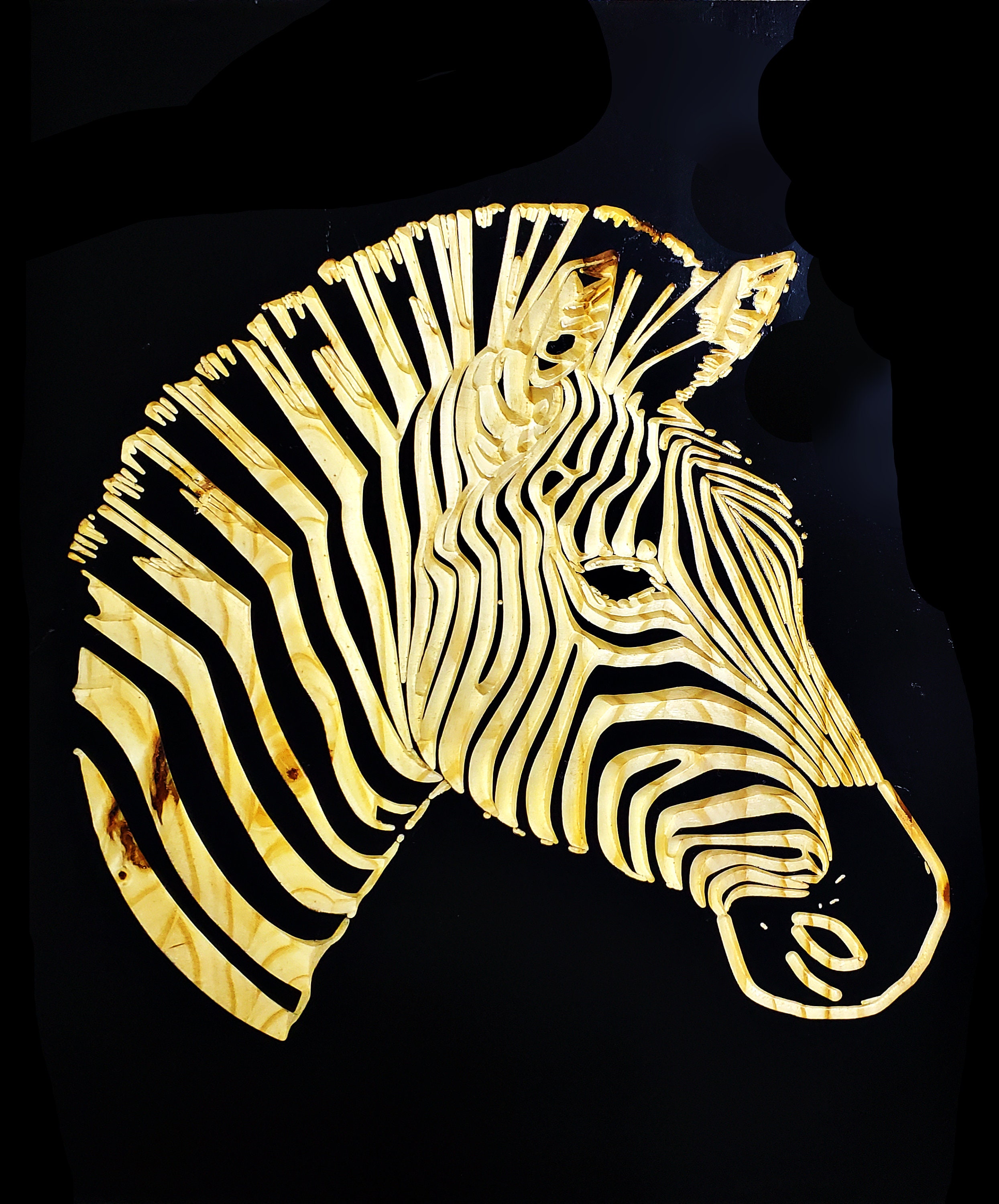 Hand-carved Exotic Zebra Head Wall Art Custom Wooden Carving 18 X 24 ...