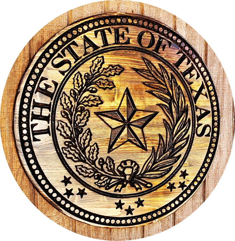 TEXAS Wall Decor Art State Seal TEXAS Personalized Gift Lone Star ...