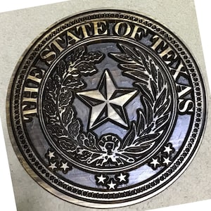Texas Personalized Gift TEXAS Wall Art 18" State Seal of TEXAS Wall ...