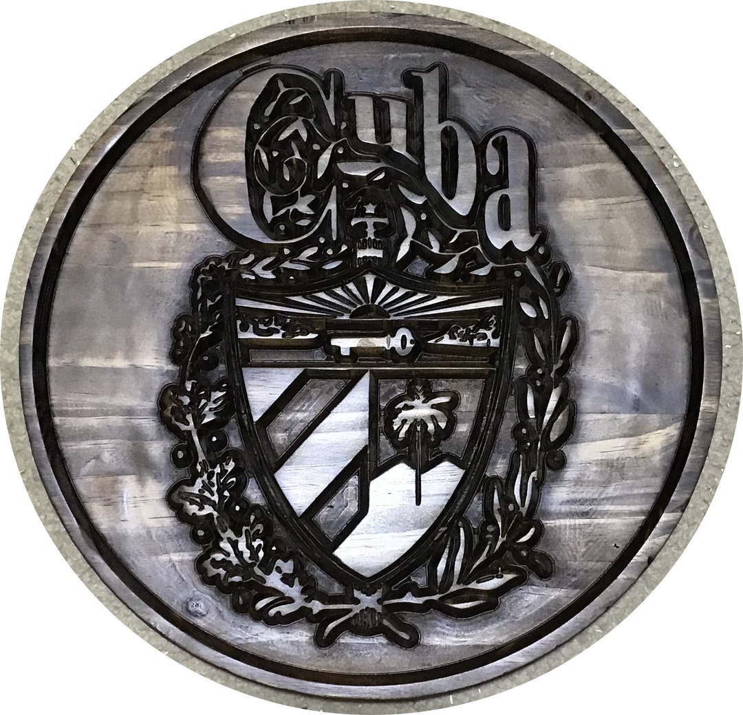 Custom Carved Caribbean Island Coat of Arms Plaque - Etsy