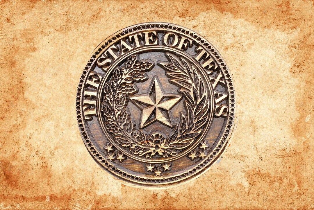 Texas Personalized Gift TEXAS Wall Art 24" State Seal of TEXAS Wall ...