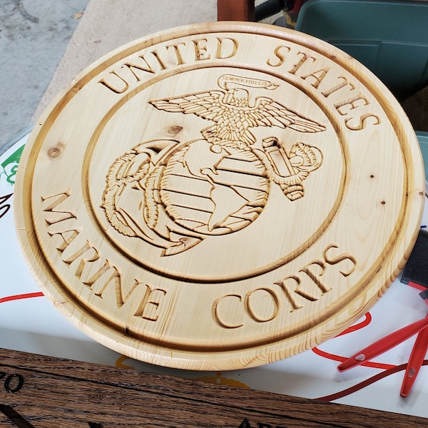 Wood Marine Corps Plaque - Etsy
