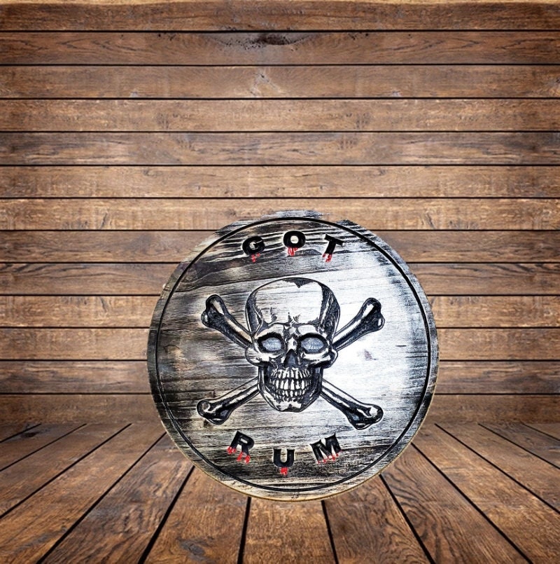 Pirate Art Jolly Roger Scull and Cross Bones Caribbean Art - Etsy