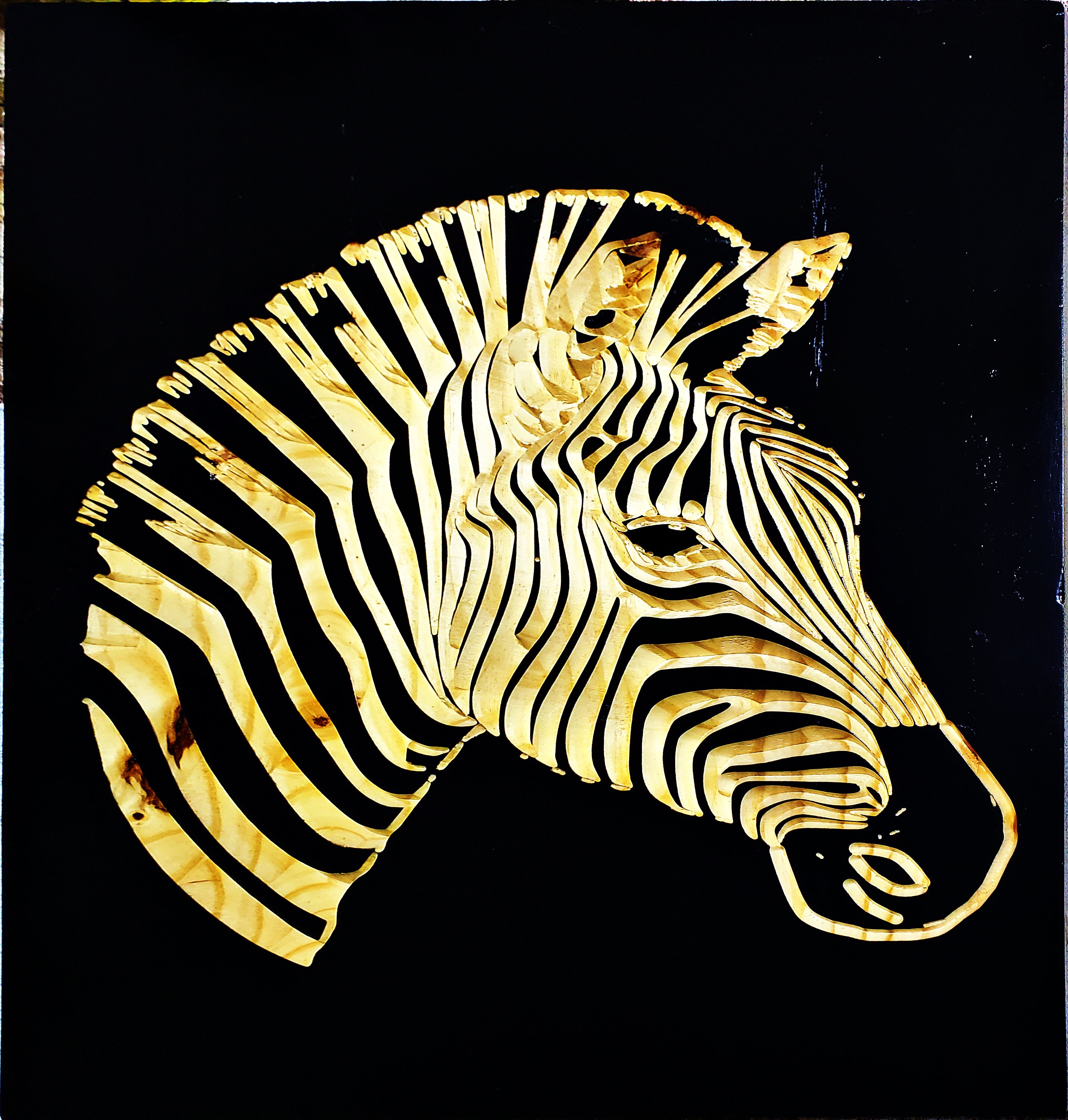 Hand-carved Exotic Zebra Head Wall Art Custom Wooden Carving 18 X 24 ...