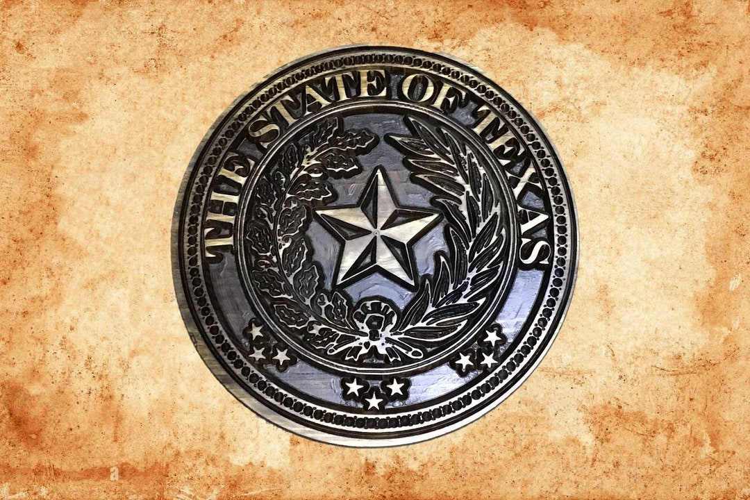 Texas Personalized Gift TEXAS Wall Art 18" State Seal of TEXAS Wall ...