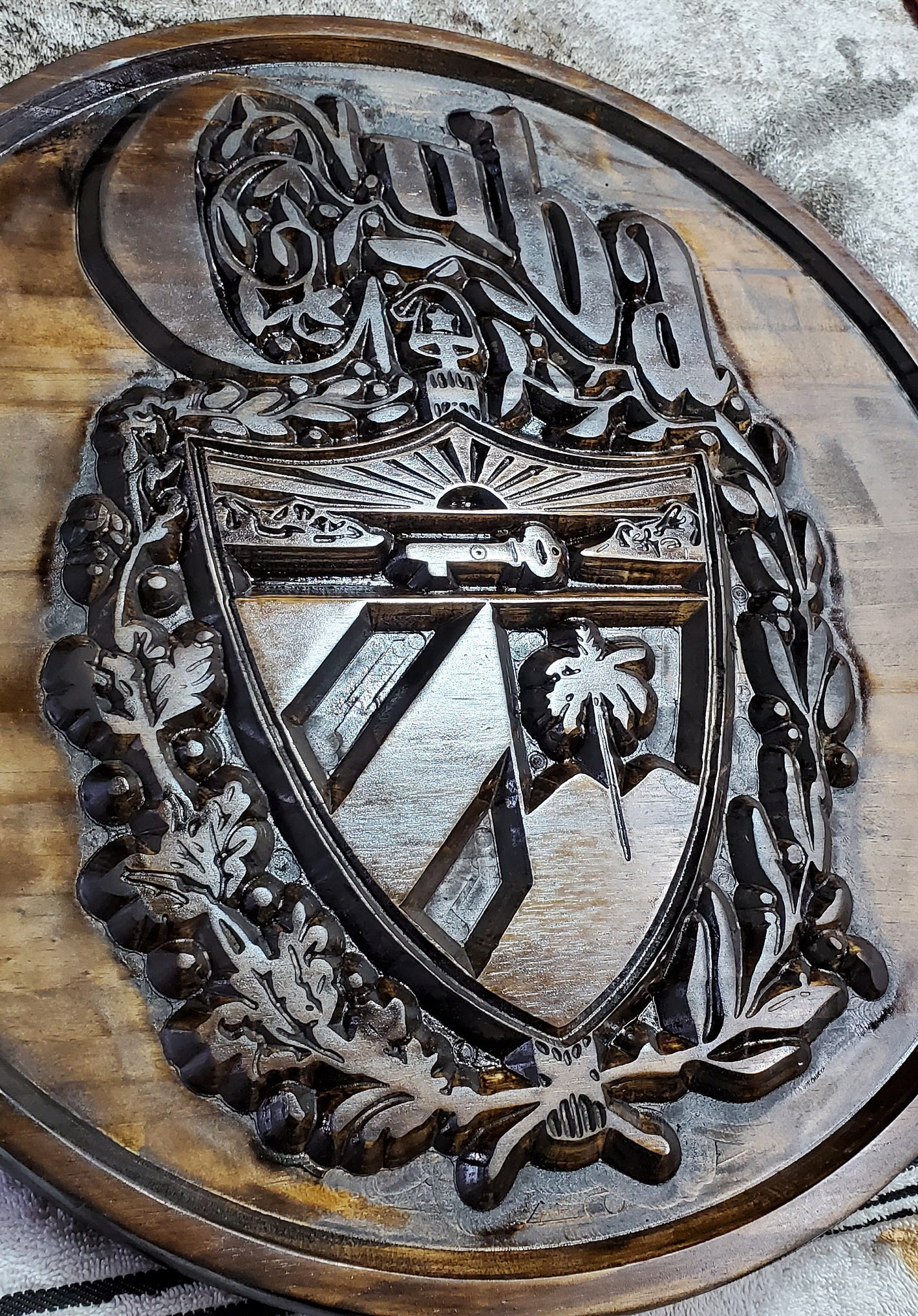 Cuba Door Plaque Caribbean Art Island Carving, Island Coat of Arms ...