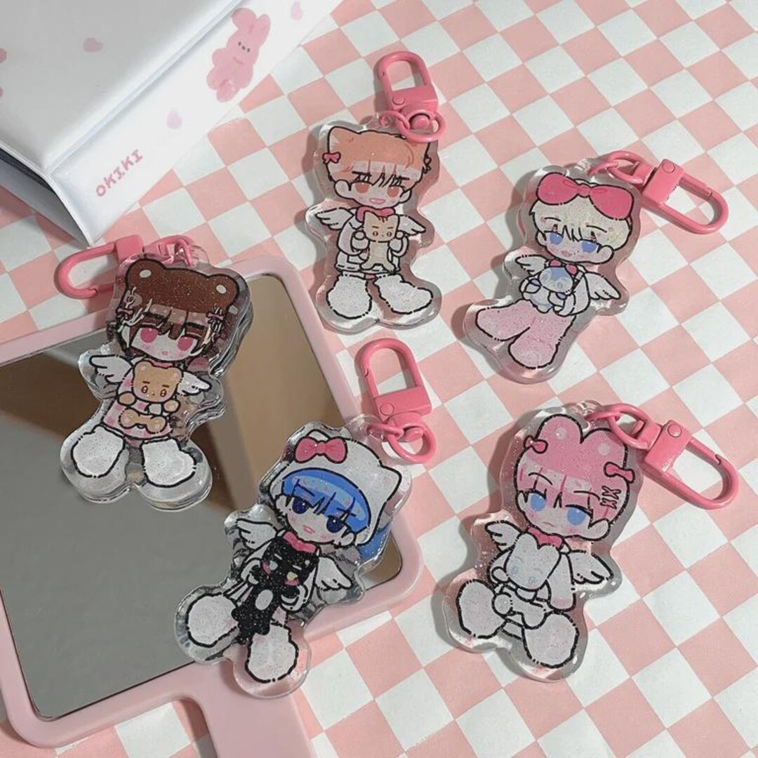 Kpop Pink Acrylic Keychains - Etsy