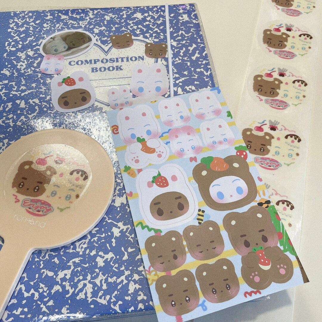 TXT Animal Matte Sticker Sheet Circle Sticker - Etsy