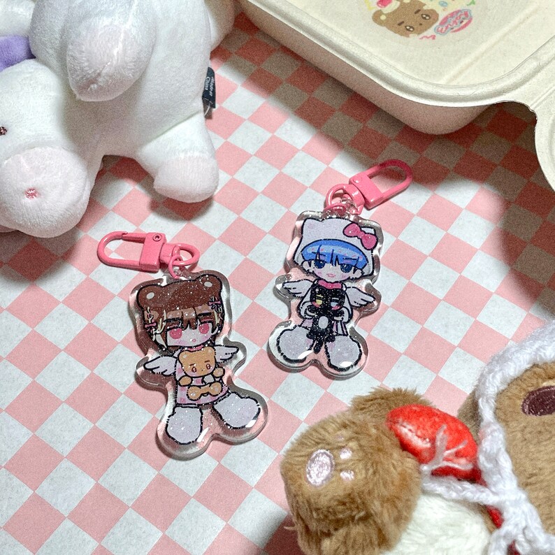 TXT X Little Tubatu Glitter Acrylic Keychains - Etsy