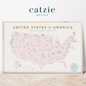 Printable Map of United States, Printable Wall Art, Homeschool ...