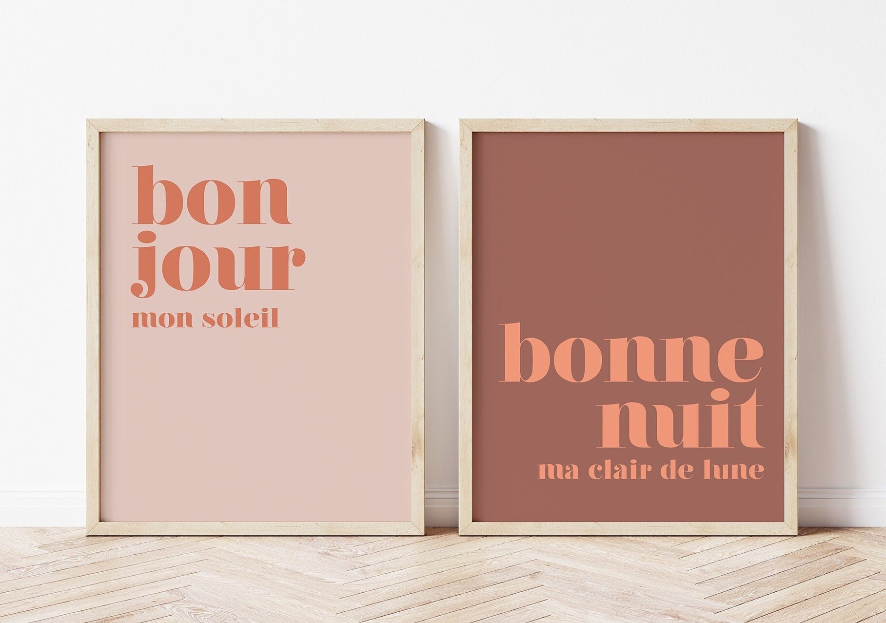 Bon Jour Printable Art Good Morning My Sunshine Goodnight My | Etsy
