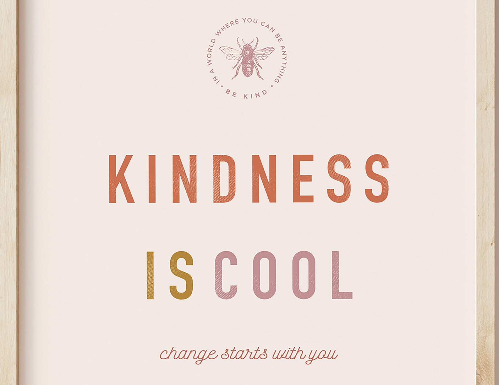 Be Kind Print Kindness is Cool Printable Art Digital Print | Etsy