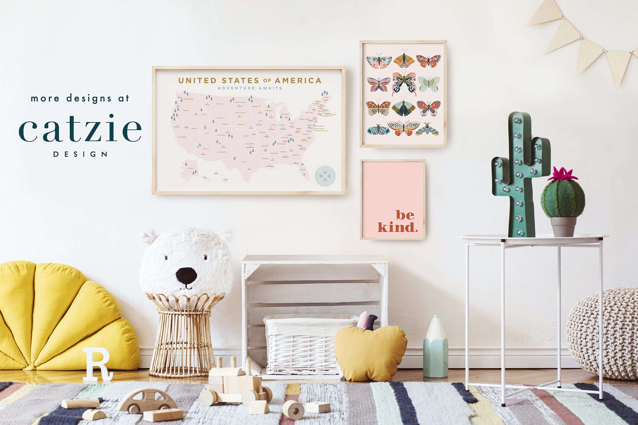 Printable Map of United States, Wall Art, Homeschool, Educational ...