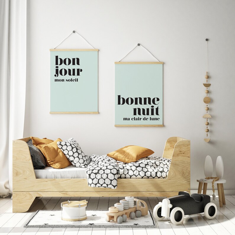 Bon Jour Printable Art, Good Morning My Sunshine, Goodnight My ...