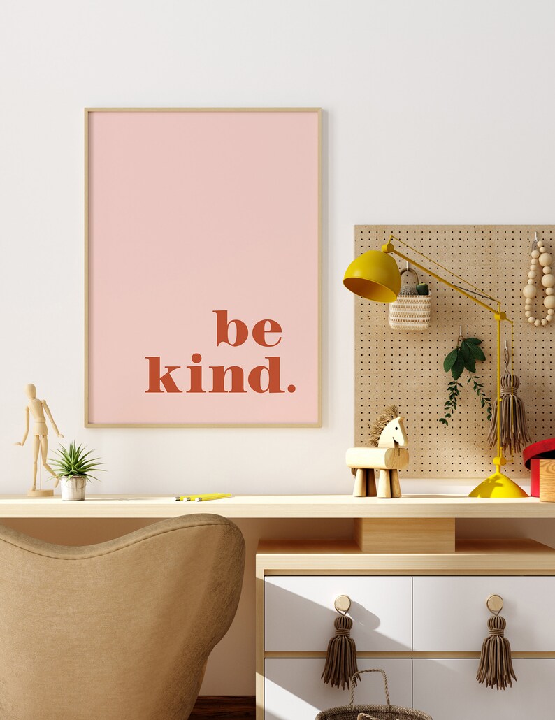 Be Kind Print, Printable Art, Digital Print, Inspirational Wall Art ...